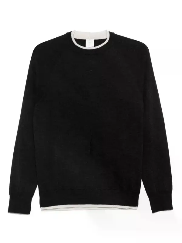 Eleventy Contrasting-trim Sweater - Grey