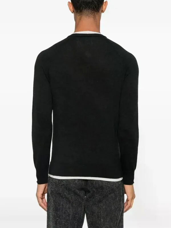 Eleventy Contrasting-trim Sweater - Grey