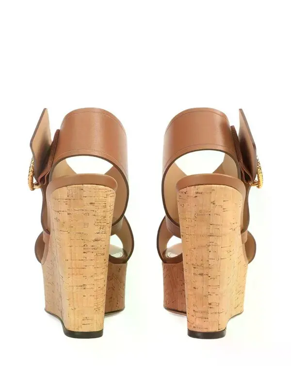 SERGIO ROSSI 75mm Leather Sandals - Brown