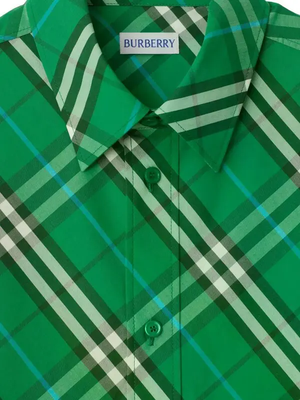 Burberry Check Cotton Shirt - Green
