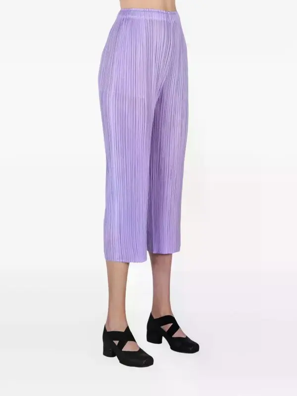 Issey Miyake Cropped Tapered Trousers - Purple