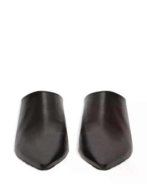 JIL SANDER Leather Mules - Black