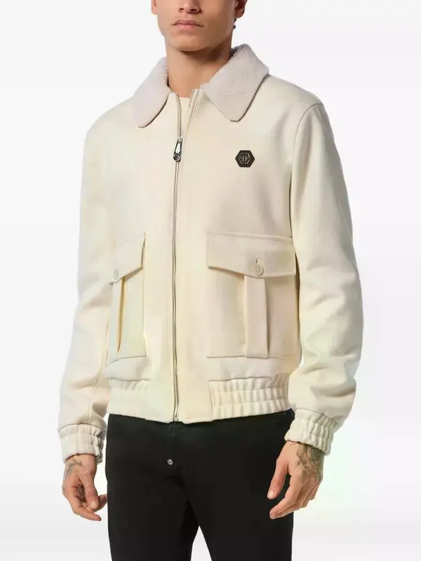 Philipp Plein Logo-patch Jacket - Neutrals