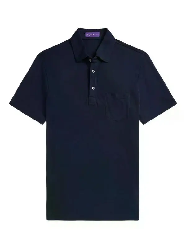 Ralph Lauren Purple Label Piqué Polo Shirt - Blue