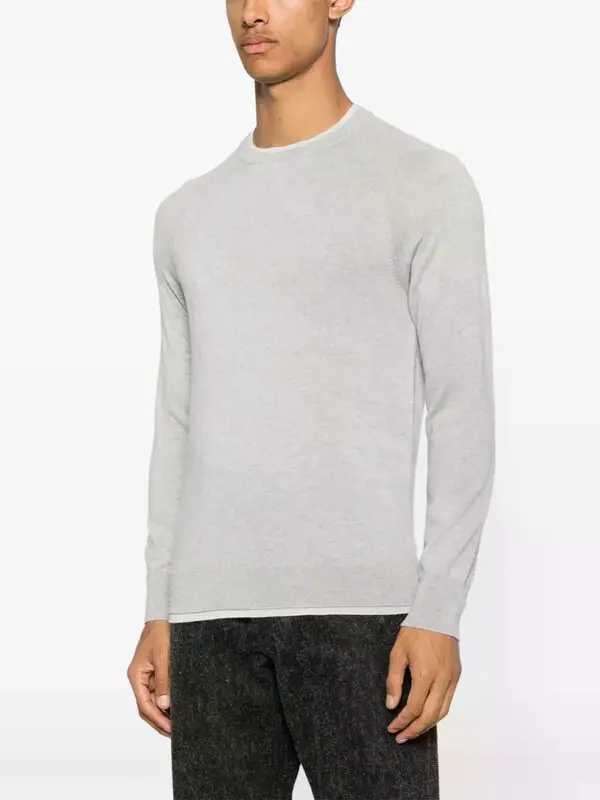 Eleventy Contrasting-trim Sweater - Grey