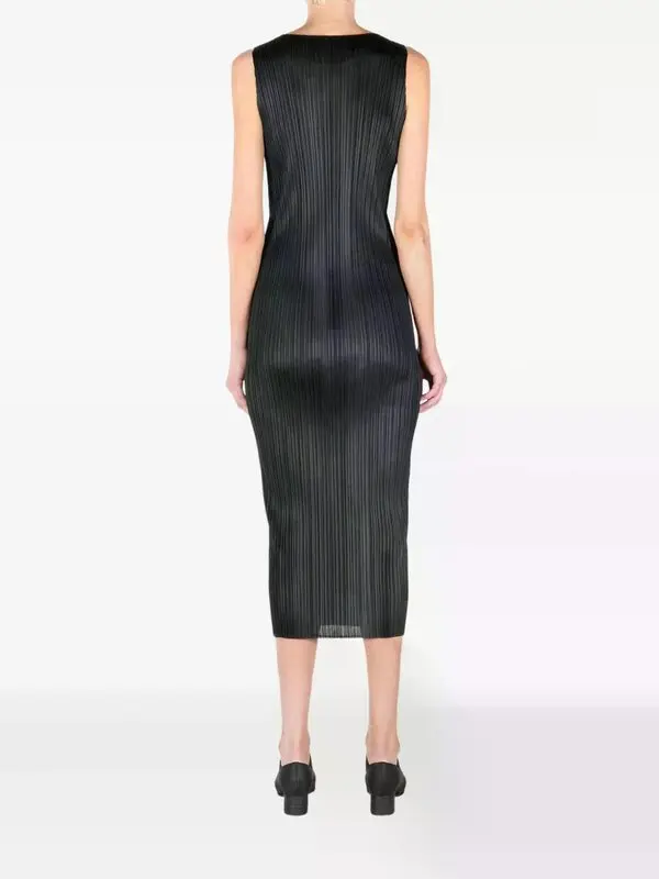 Issey Miyake Fitted Midi Dress - Black