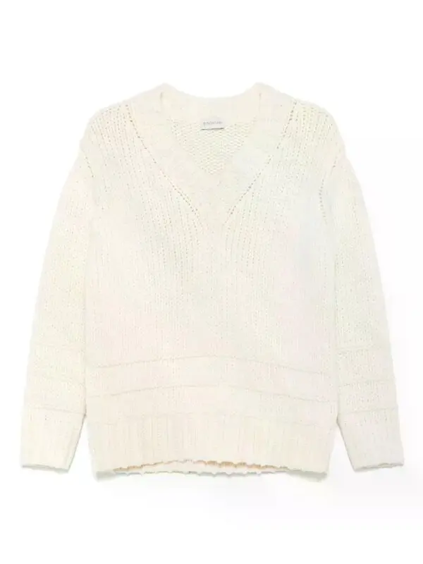Moncler V-neck Cable Knit Sweater