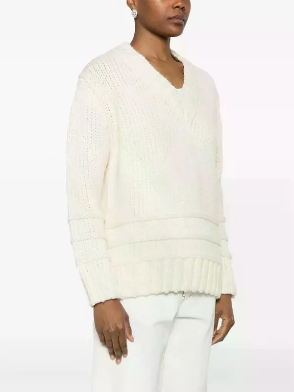 Moncler V-neck Cable Knit Sweater