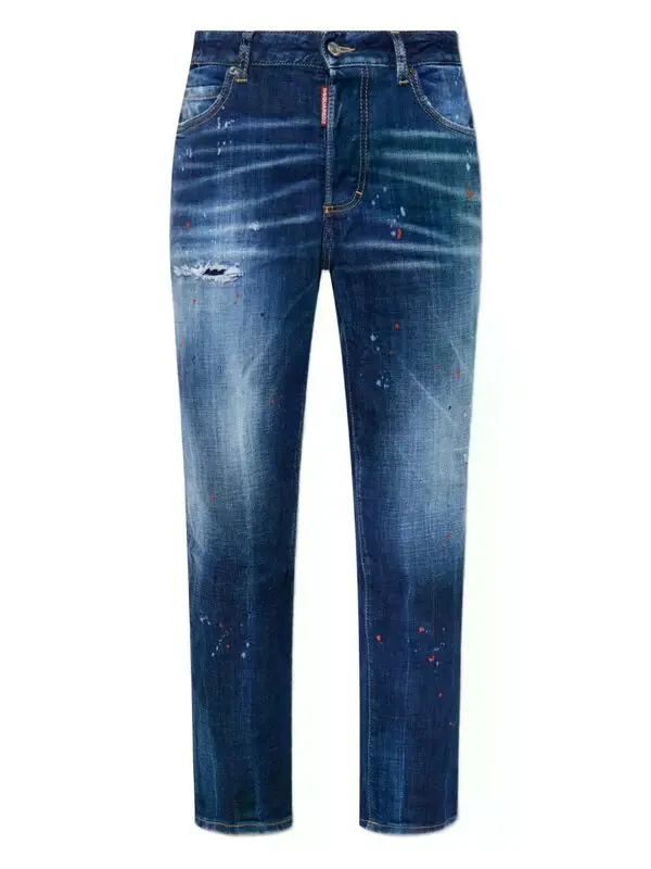 Dsquared2 Logo-patch Distressed Jeans