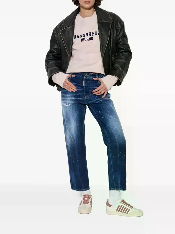 Dsquared2 Logo-patch Distressed Jeans