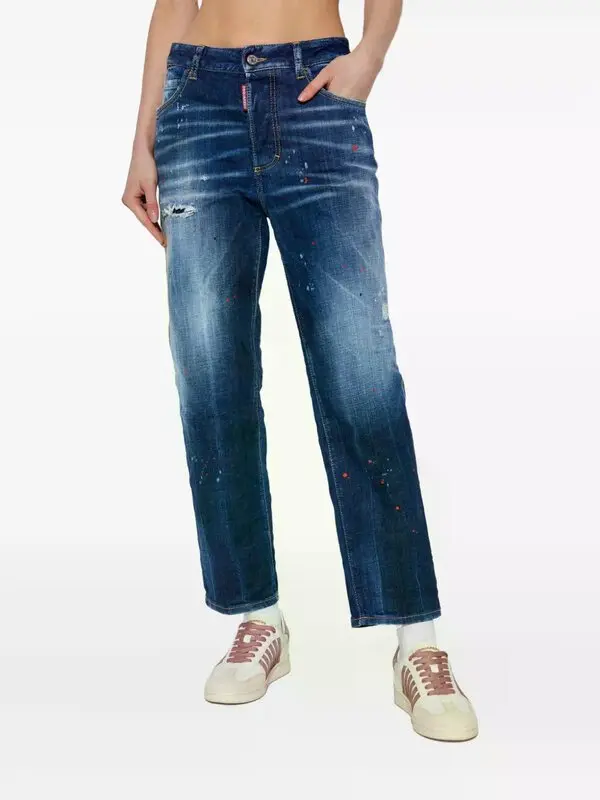 Dsquared2 Logo-patch Distressed Jeans