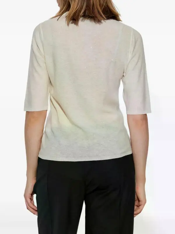 Fabiana Filippi Sequin-detail T-shirt - Neutrals