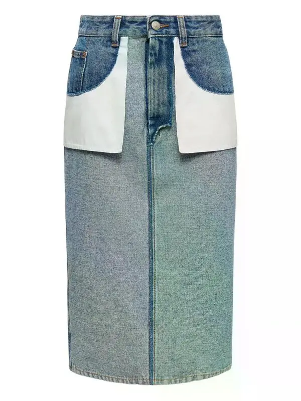 MAISON MARGIELA Midi Cotton Skirt - Blue