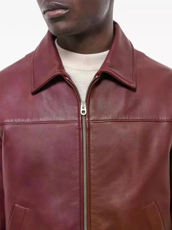 FURSAC Leather Zip-up Jacket - Red