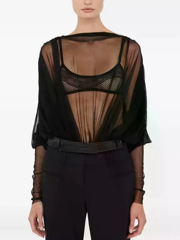 Christopher Esber Sheer Draped Bodysuit