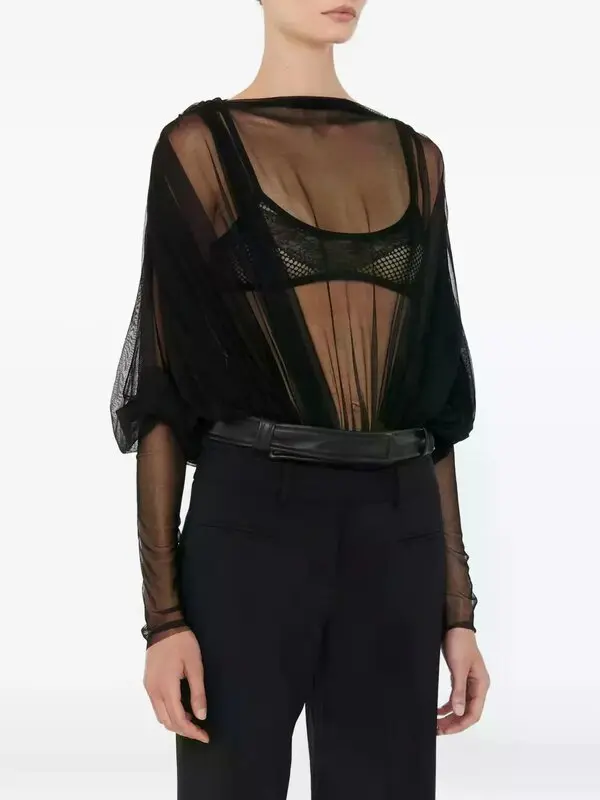 Christopher Esber Sheer Draped Bodysuit