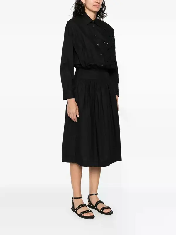 Pinko Cotton Midi Dress - Black