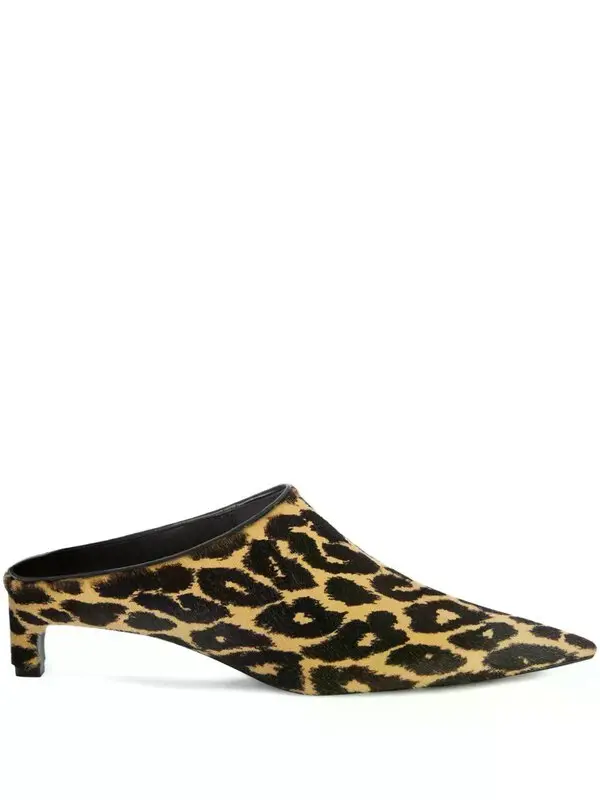 JIL SANDER Leopard-print Mules - Brown