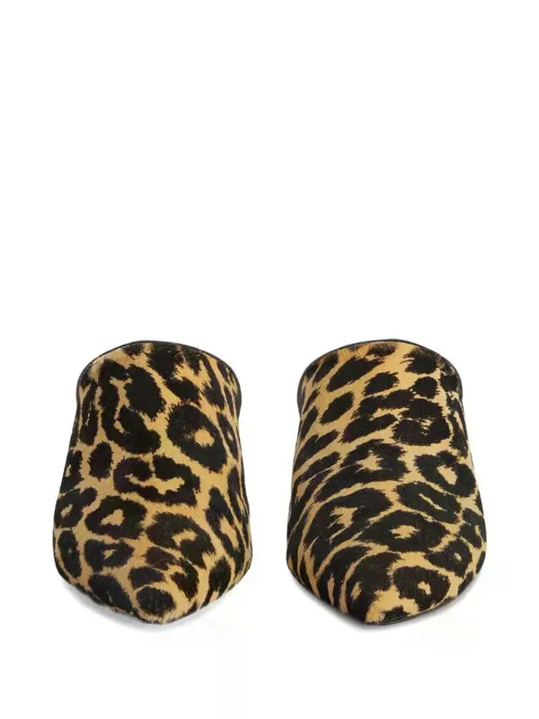 JIL SANDER Leopard-print Mules - Brown