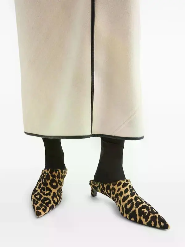 JIL SANDER Leopard-print Mules - Brown