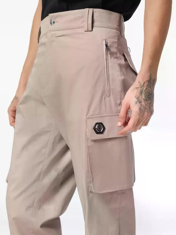 Philipp Plein Logo-plaque Trousers - Neutrals