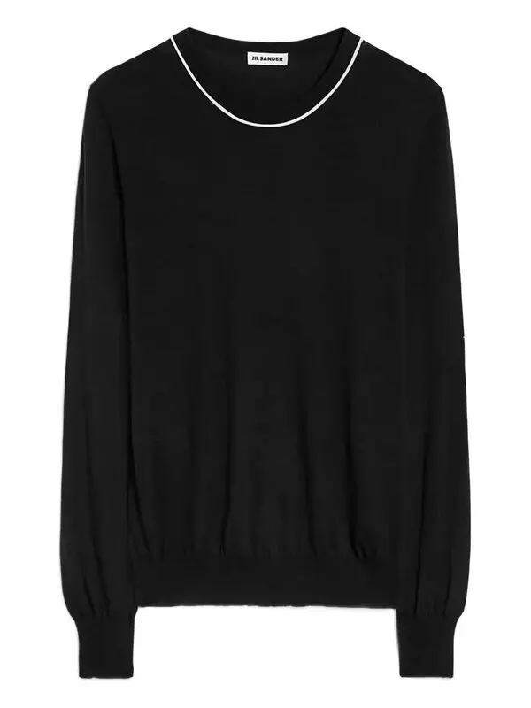 JIL SANDER Cotton Crew-neck Sweater - Black