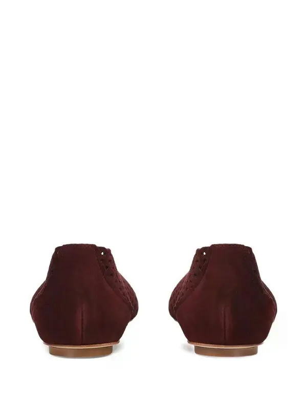 SERGIO ROSSI Leather Ballet Flats - Red