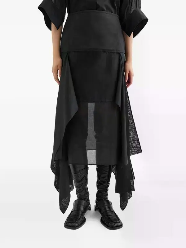 JIL SANDER Panelled Midi Skirt - Black