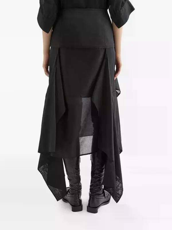 JIL SANDER Panelled Midi Skirt - Black