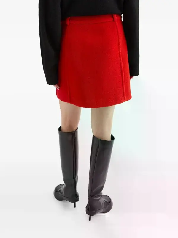 JIL SANDER Wool A-line Mini Skirt - Red
