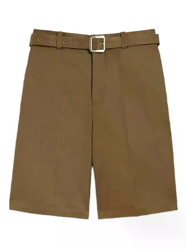 JIL SANDER Cotton Belted Shorts