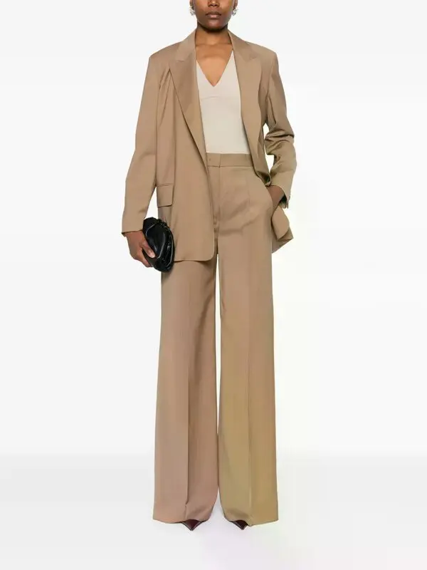 Max Mara Virgin Wool High-waisted Trousers - Neutrals