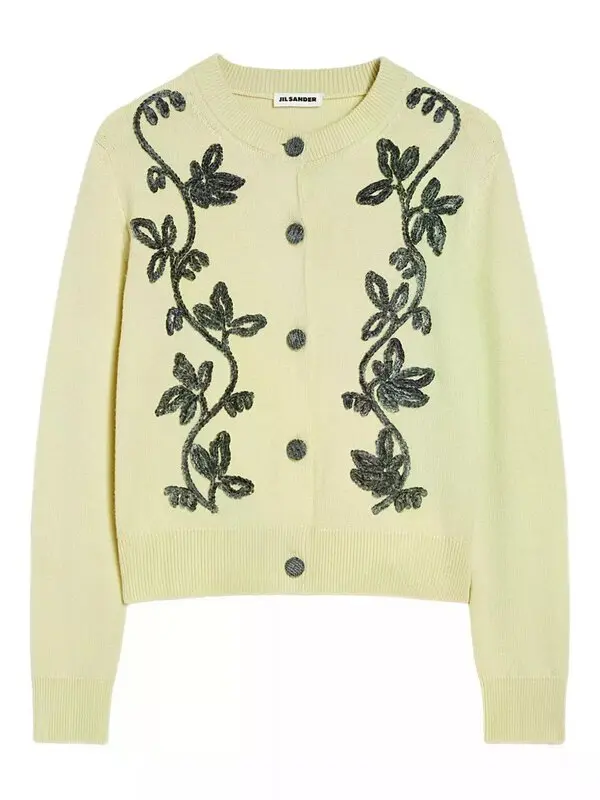 JIL SANDER Embroidered Cardigan - Yellow