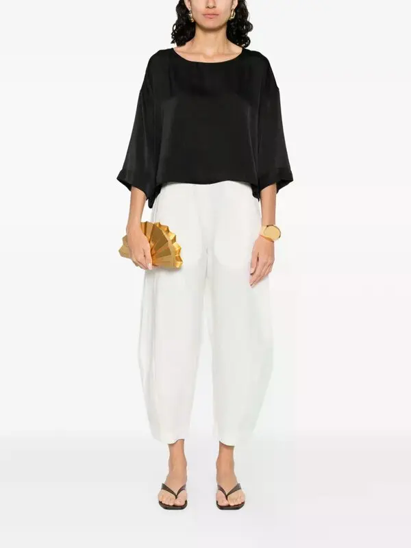 MOUTAKI Satin T-shirt - Black