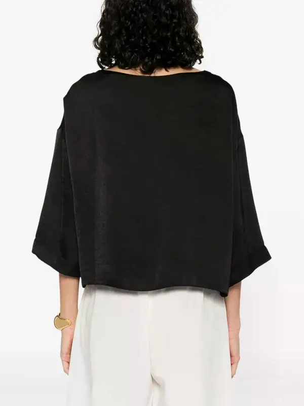MOUTAKI Satin T-shirt - Black