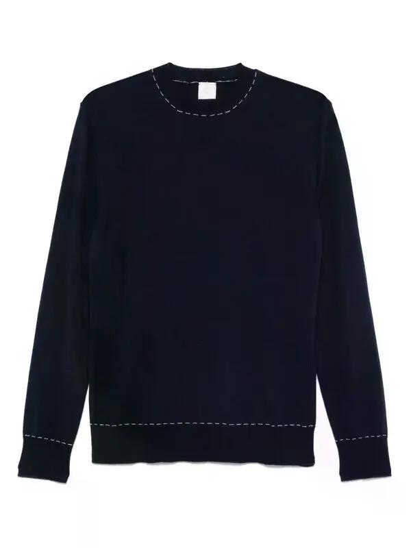 Eleventy Decorative-stitching Sweater - Blue