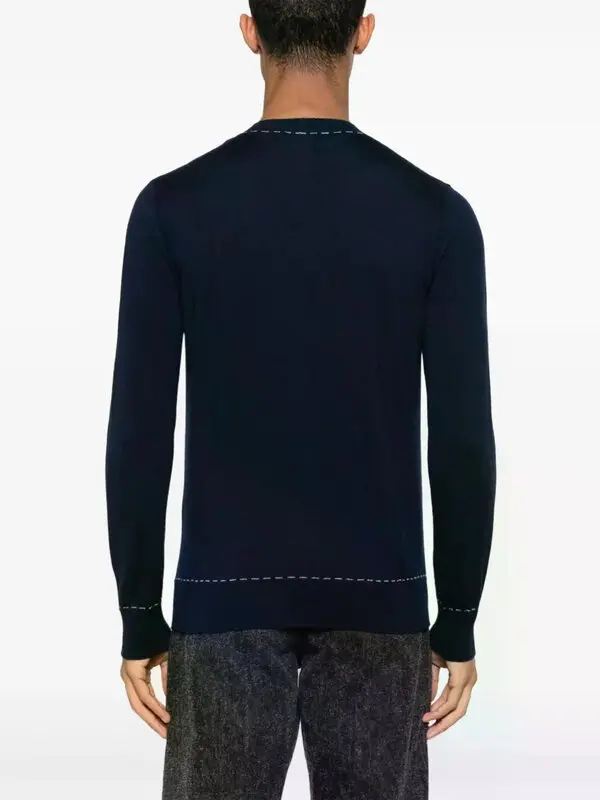 Eleventy Decorative-stitching Sweater - Blue