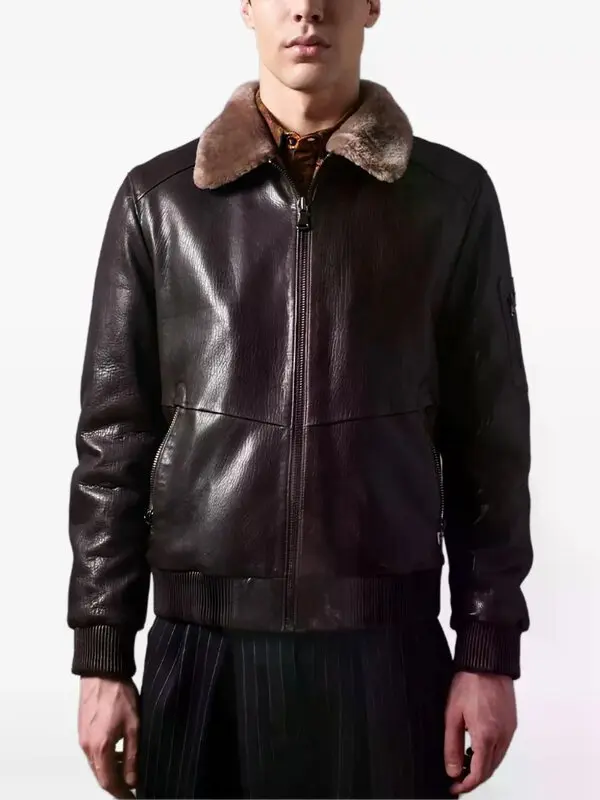 POCHE PARIS Aviator Jacket - Brown