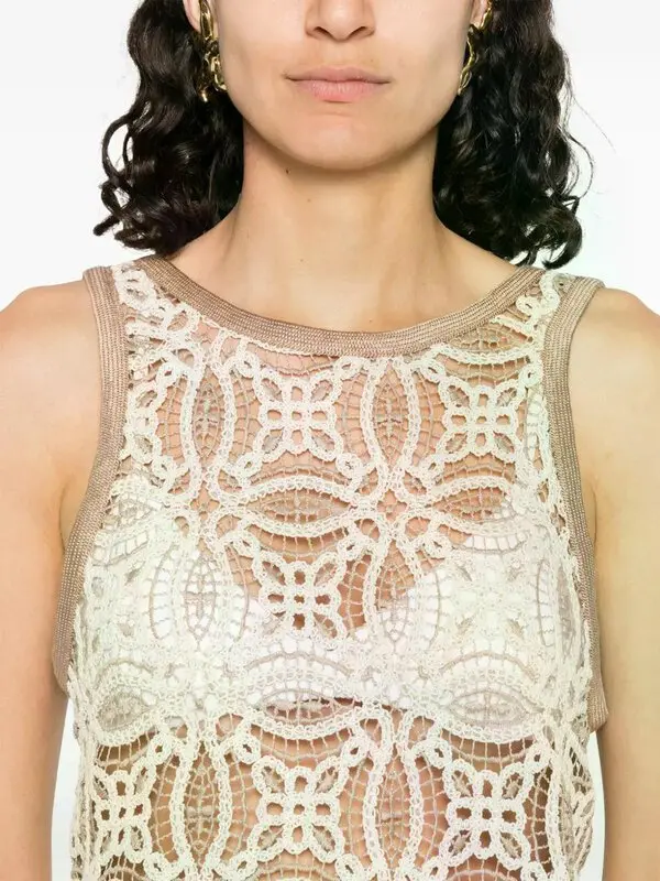 MOUTAKI Crochet Tank Top