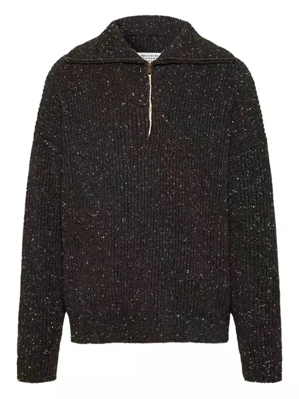 MAISON MARGIELA Zip-neck Textured Knit Sweater