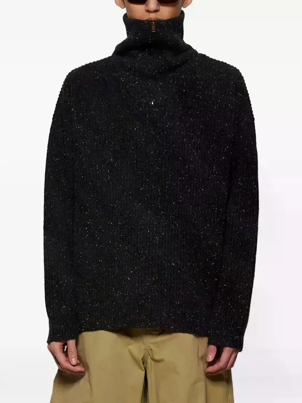 MAISON MARGIELA Zip-neck Textured Knit Sweater