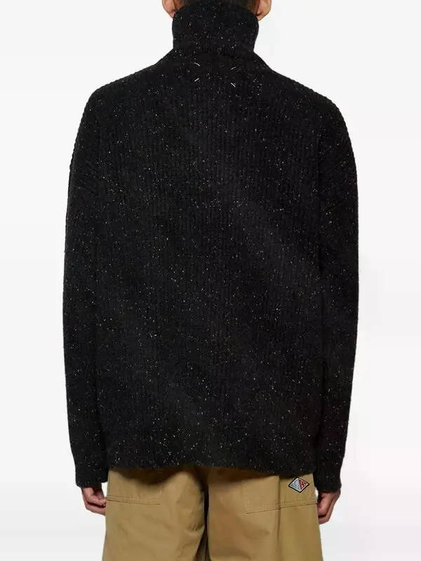 MAISON MARGIELA Zip-neck Textured Knit Sweater