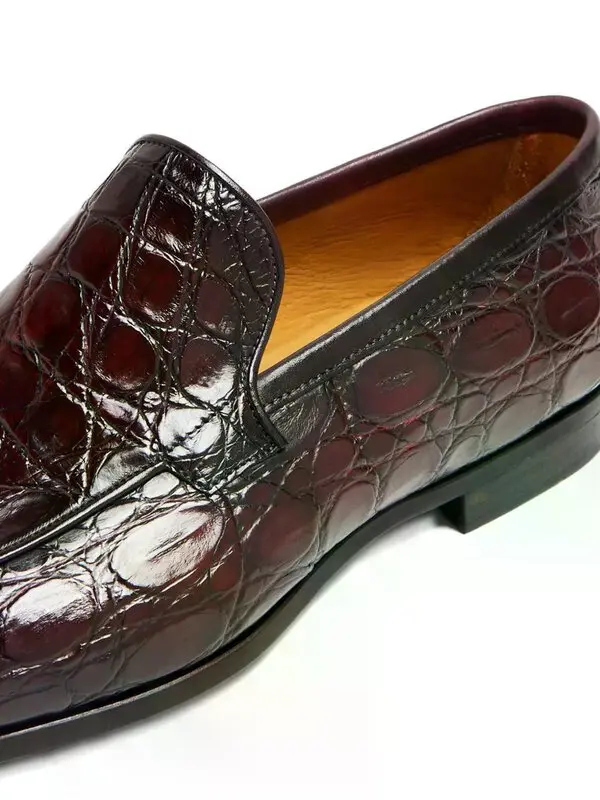 Magnanni Crocodile-embossed Loafers - Red
