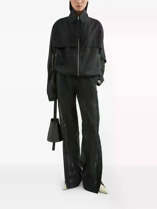 JIL SANDER Cotton Palazzo Trousers - Black