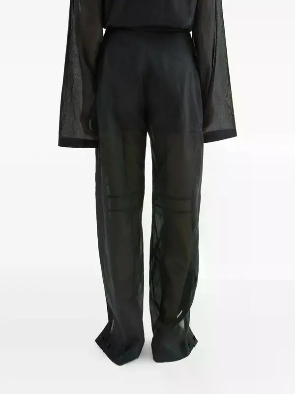 JIL SANDER Cotton Palazzo Trousers - Black
