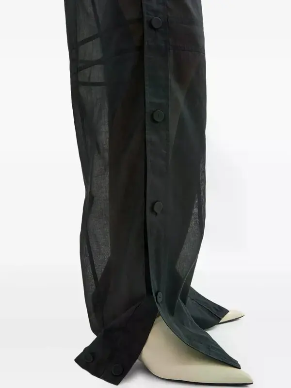 JIL SANDER Cotton Palazzo Trousers - Black