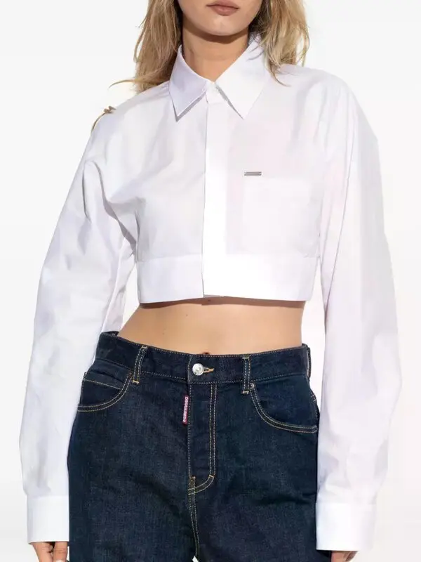 Dsquared2 Cotton Cropped Shirt - White