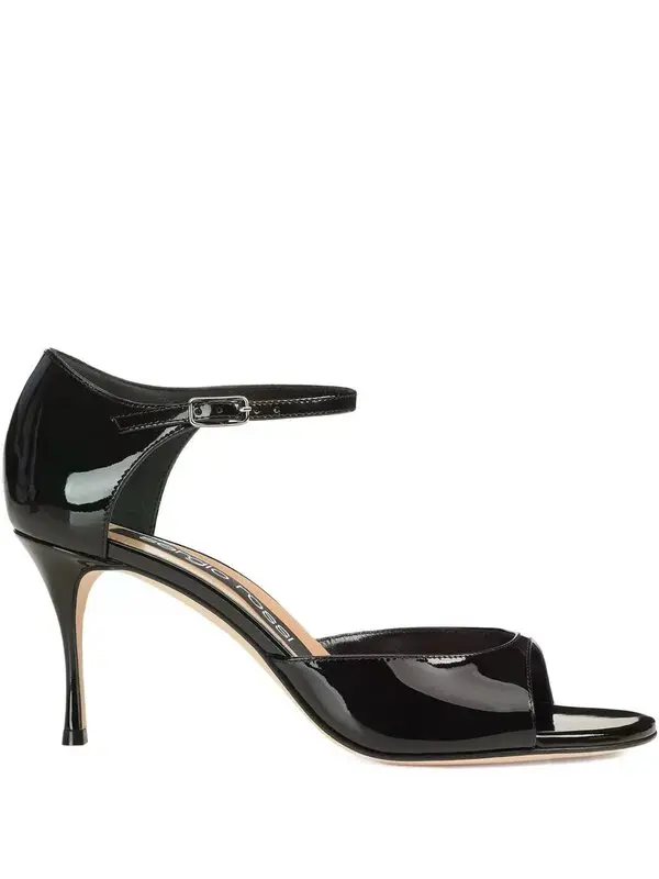 SERGIO ROSSI 75mm Leather Sandals - Black