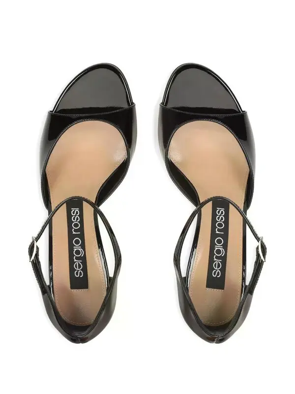 SERGIO ROSSI 75mm Leather Sandals - Black