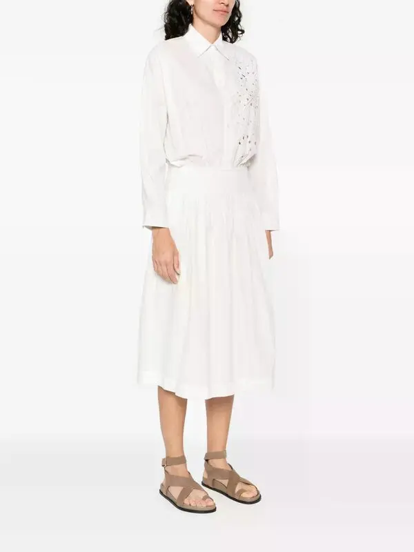 Pinko Cotton Midi Shirt Dress - White
